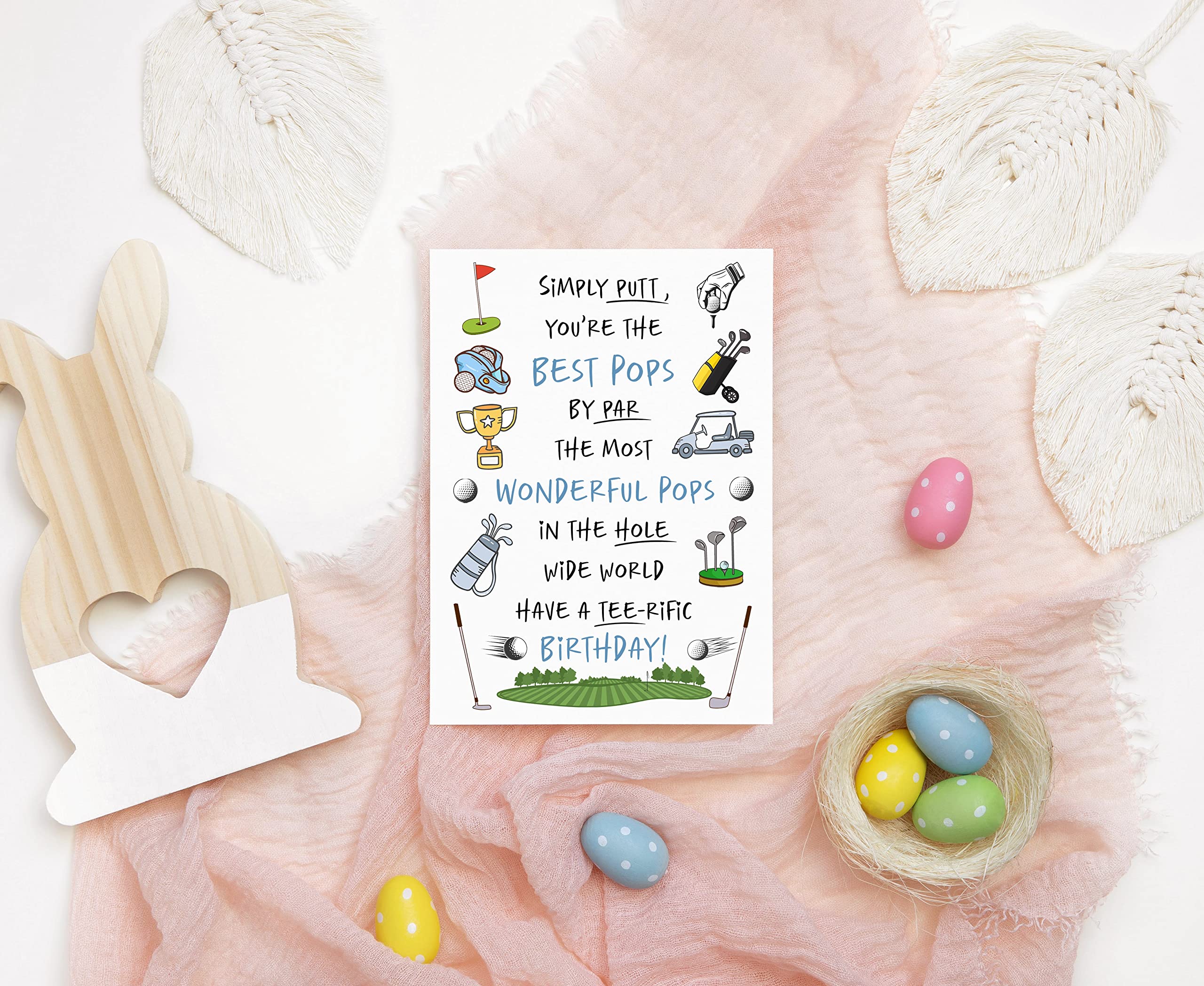 TunlaStore Golf Birthday Card For Pops - Simply Putt You Are The Best Pops Card - Pops Birthday Card - Golf Birthday Card - Sports Lover Gift Card - Fathers Day Card - Birthday Gift For Golfer