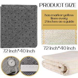 72 x 40 Inch Primary Tufting Cloth and 72 x 40 Inch Non Slip Fabric Final Backing Cloth Monks Cloth for Tufting Gun Rug Tufting Supplies Embroidery Crafts Favors