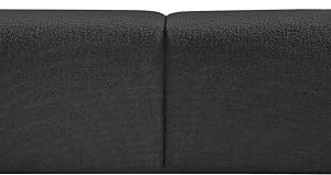 Meridian Furniture 139Black-S Emory Collection Art Deco Boucle Fabric Upholstered Sofa with Rich Black Boucle Fabric, Ball Pillows Included, 89" W x 34" D x 27" H, Black