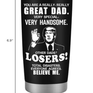 LEIOH Fathers Day Dad Gifts from Daughter Son,Dad Birthday Gifts,Fathers Day Birthday Gifts for Men Dad Papa Grandpa Uncle Stepdad,20 oz Tumbler Mug Black