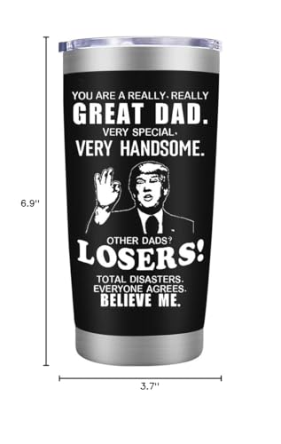 LEIOH Fathers Day Dad Gifts from Daughter Son,Dad Birthday Gifts,Fathers Day Birthday Gifts for Men Dad Papa Grandpa Uncle Stepdad,20 oz Tumbler Mug Black