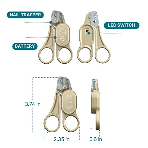 Walkinnwith LOOKUT Cat Nail Trimmers with Quick-Finder - Patent Designed Cat Claw Clippers - Cat Nail Clippers with Posco Steel Blades - Safe and Easy Cuts for Cats Claw Unas Garras de Gato