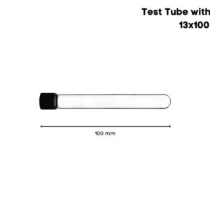 HDA Glass Test Tubes 13x100mm Soda Lime Glass, with Screw Cap, Round Bottom, 100 Pieces