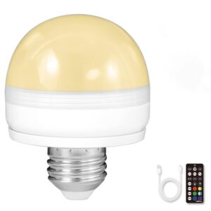 blueye battery operated light bulb,e26 detachable charging(e12 available),non-hardwired,40w equivalent,300lm,remote control,timer,dimmer,led emergency puck lamp,no wiring(warm+nature+cold white+amber)