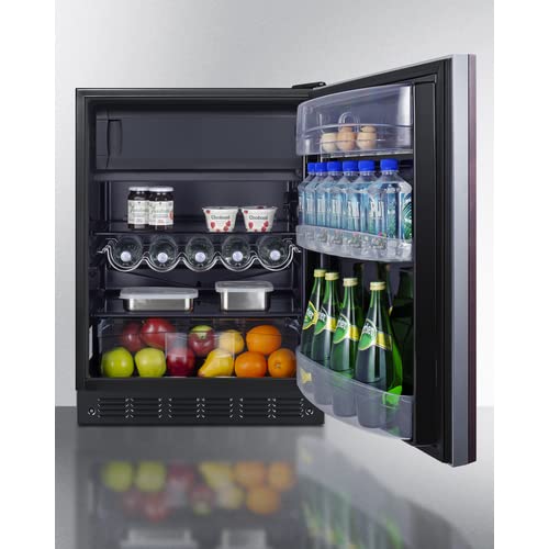 Summit CT66BK2SSIFADA 24” Wide ADA Under Counter Refrigerator-Freezer 4.9 cu.ft. with Panel-Ready Door (Panel Not Included) Automatic Defrost Operation, Black Interior (Panel Ready-ADA-RHD)