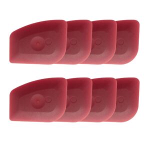 pan scrapers dish scraper tool set, 8pack cast iron cleaner scraper multifunctional scraper polycarbonate plastic pan pot scraper, iron skillet scraper scrubber for cleaning grease, kitchen (red)