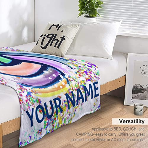 Personalized Volleyball Blanket Gifts with Name - 40"x50" Sports Throw Blanket for Adults, Kids - Colorful Soft Plush Blankets for Bed, Couch & Travel