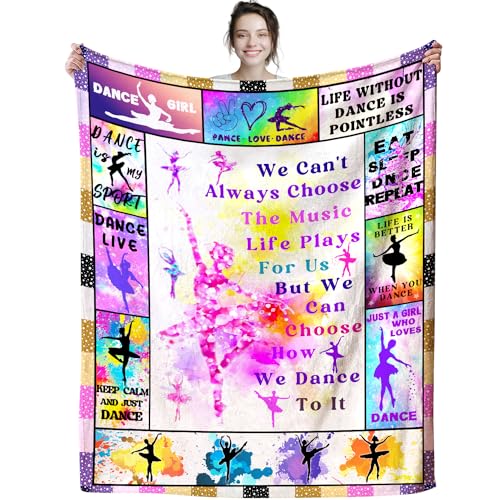 Dance Blanket Soft Cozy Bed Couch Dances Theme Throw Blankets Birthday Gifts for Teen Girls Teachers Women 50"x40"