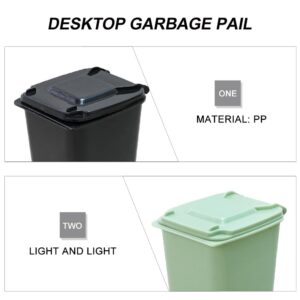 HAPINARY Desktop Miniature Trash Can, Polypropylene Material, Swing-Lid Opening Mechanism, Assorted Colors, 2pcs