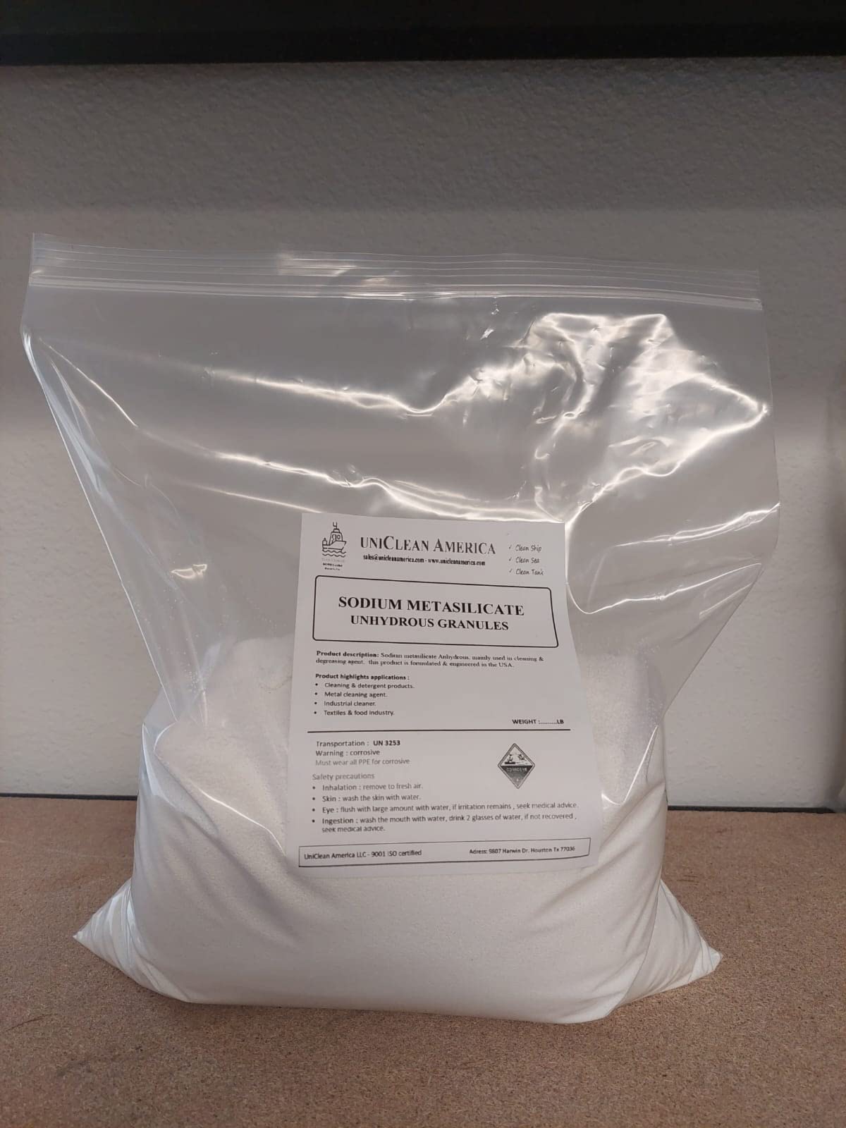 Sodium Metasilicate Unhydrous/High Purity/UniClean America/Made in USA (Weight 1lb)