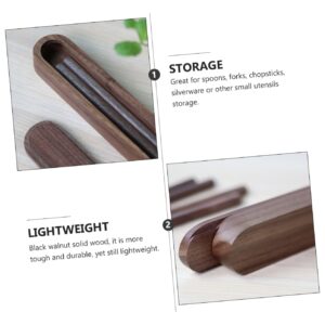 SHOWERORO Solid Wood Chopsticks Box Chopsticks Camping Holder Travel Silverware Travel Chopsticks with Case Silverware Case Chinese Chopsticks Black Walnut Solid Wood Fork Student Outdoor