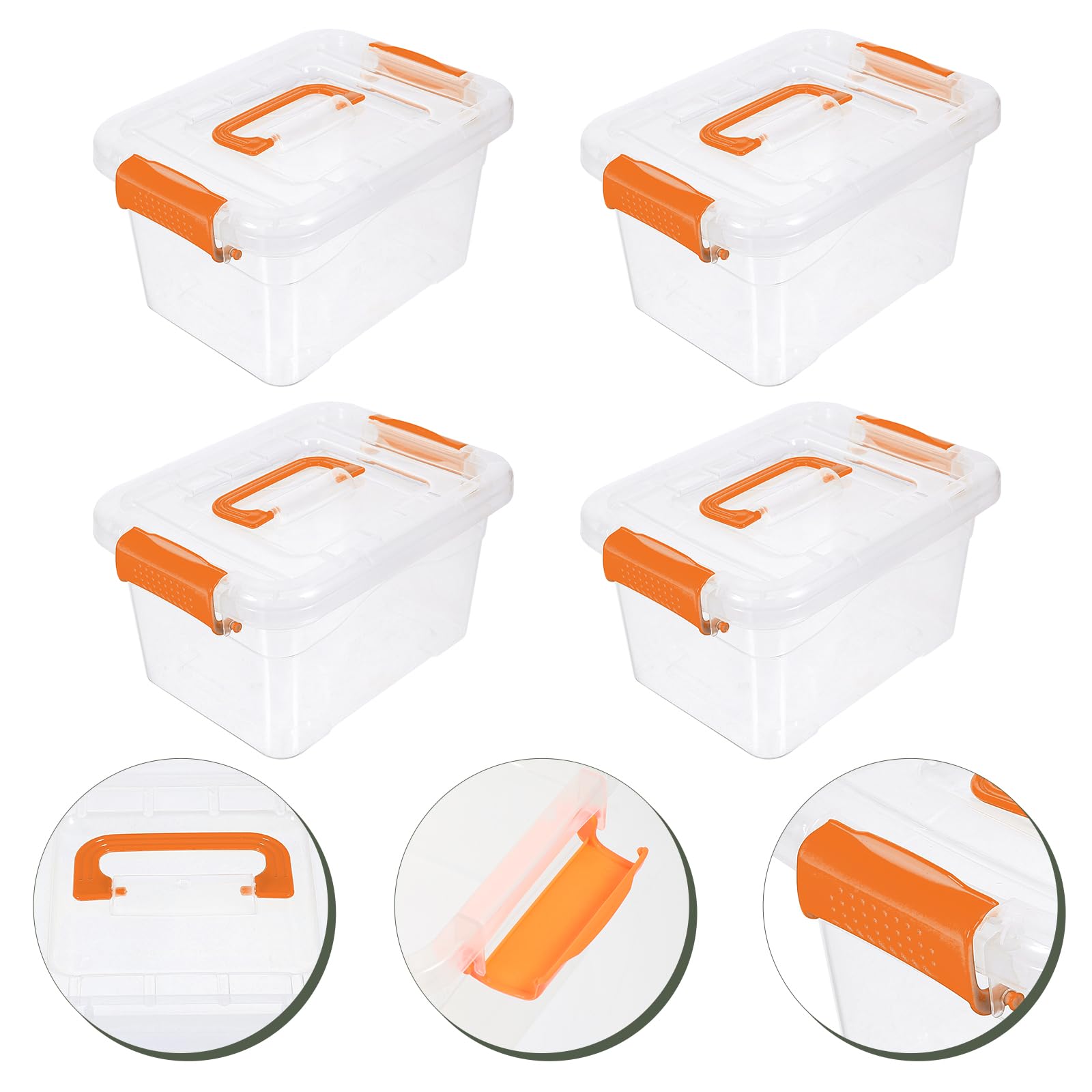 4Pcs Box storage containers with lids Storage Container for Snack clear container with lid Organizer product suitcase container plastic box storage box Handheld