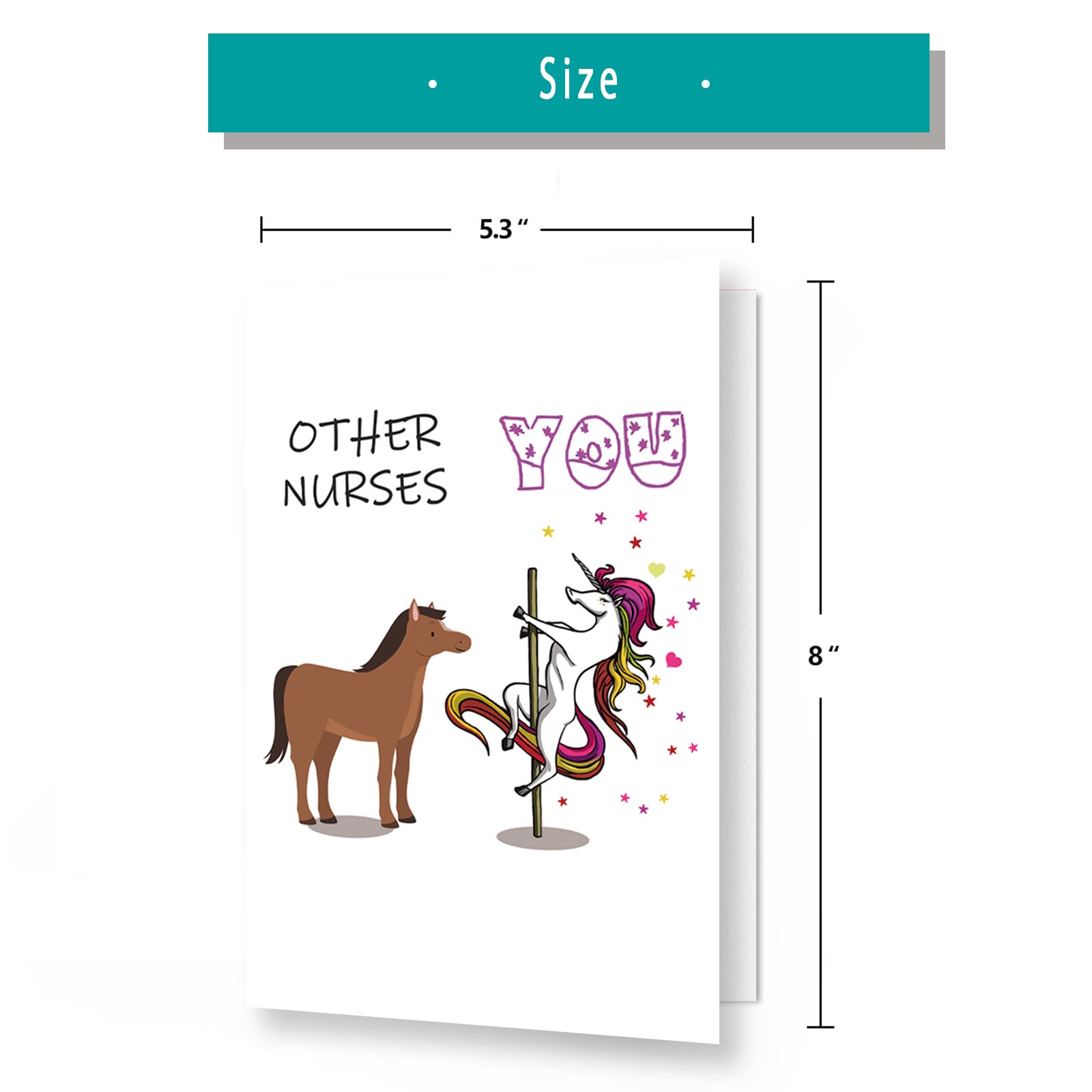 Cute Thank You Card for Nurses for Women, Funny Nursing School Graduate Card, Medical Staff Appreciate Greeting Card, Happy Nurse Birthday Graduation Leaving Retirement Card Gifts With Envelope