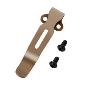 deep carry pocket clips with 2 pieces screws, stainless steel pocket knife clip replacement for benchmade bugout 535 and more, anodized finish (gold)