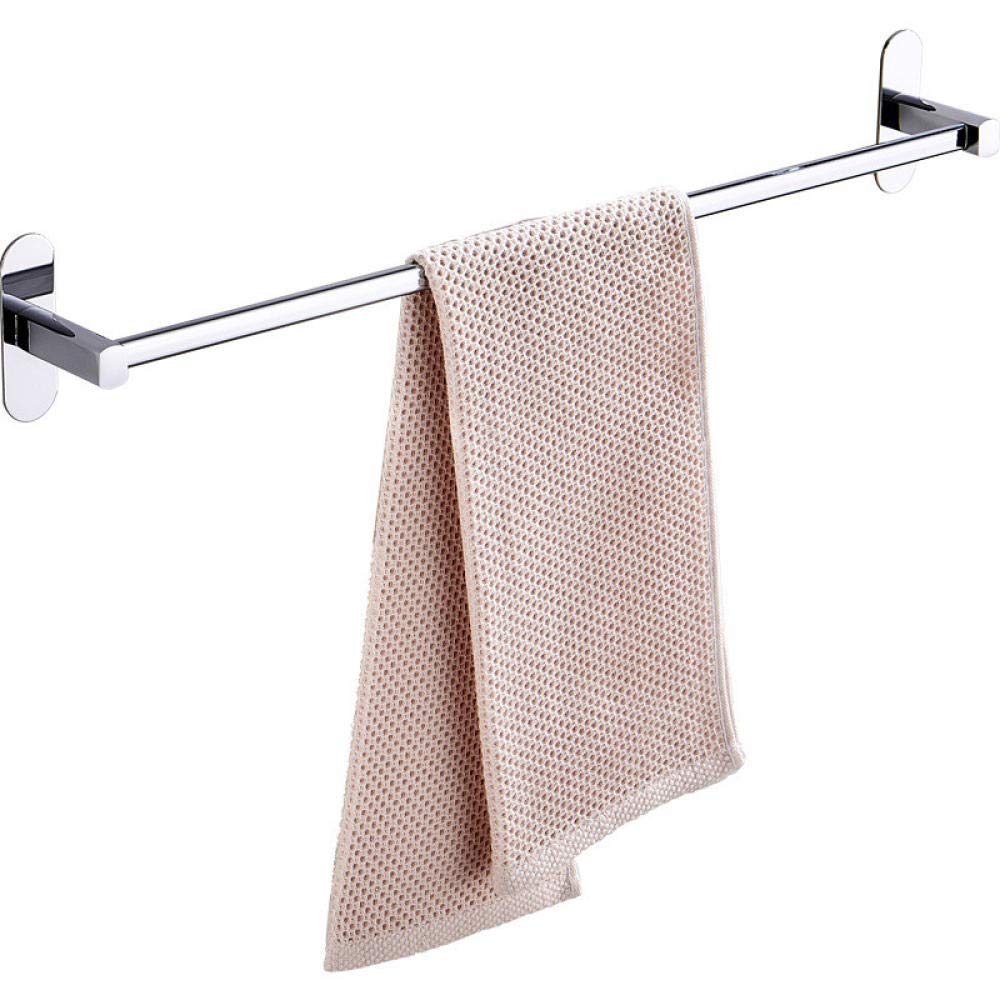 NERDOH Fast Drying Adhesion Easy to fit Bath Towel Easy tSUS304 Stainless Steel Chrome-Plated White Free Perforation Installation Kitchen Bathroom Wall Hanging Towel Rack-Length 70CM