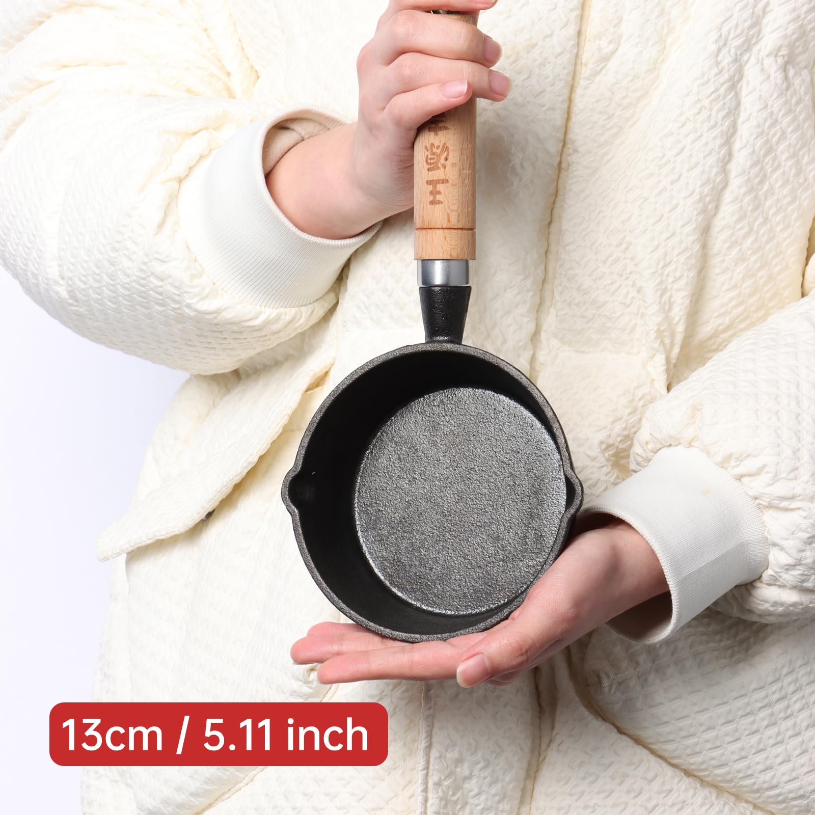 WANGYUANJI Melting Pot Cast Iron Sauce Pan,5.11 inch Cast Iron Cookware,Melting Pot Perfect for Heating milk, Water and oil, Meltingchocolate, butter...(9 OZ)