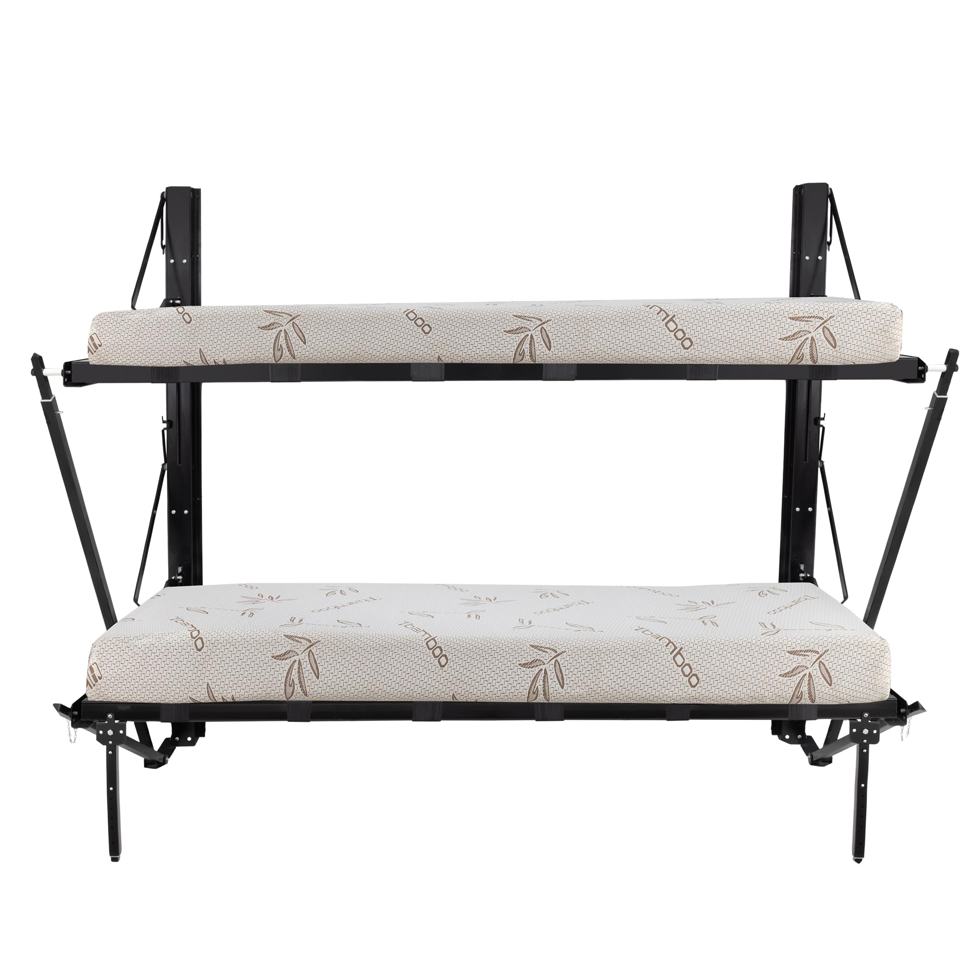 RecPro Double Folding RV Bunk Bed with Safety Rail (with Bunk Mattress)