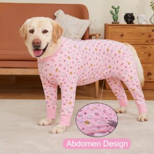 Recovery Suit for Large Medium Dogs After Surgery, Soft Breathable Anti Licking Dog Onesie E-Collar & Cone Alternative, Pet Bodysuit for Preventing Hair Loss Full Cover Wound(5XL, Pink Bunny)