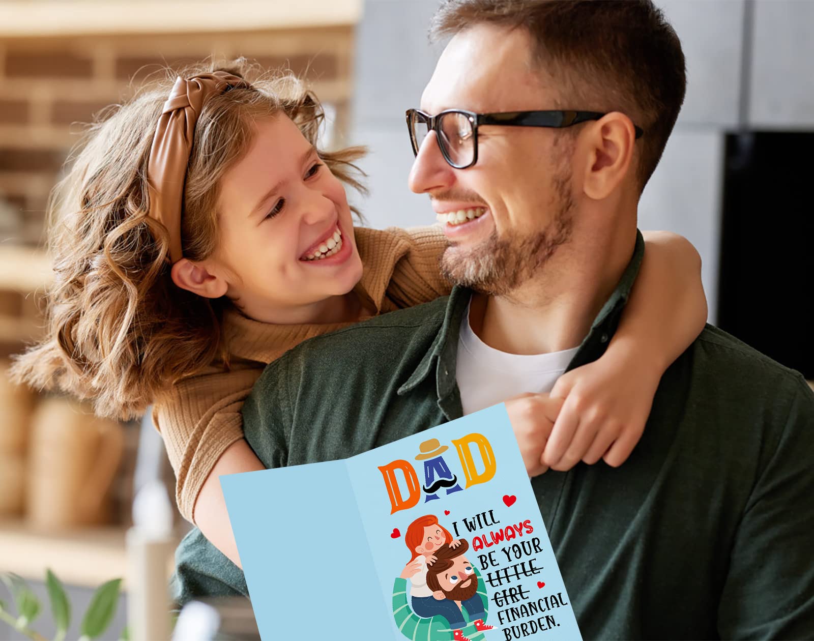 D24TIME Funny Fathers Day Card for Dad from Daughter-I Will Alwanys Be Your Financial Burden Happy Fathers Day Gift Card Humorous Fathers Day Greeting Cards with Envelope Dad Birthday Card from