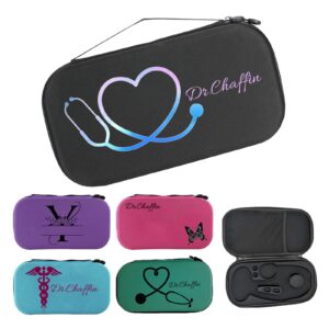 personalized stethoscope case custom name nurse stethoscope hard carrying lightweight storage with mesh pocket gift for rn, doctor,medical assistant