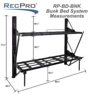 RecPro Double Folding RV Bunk Bed with Safety Rail (with Bunk Mattress)