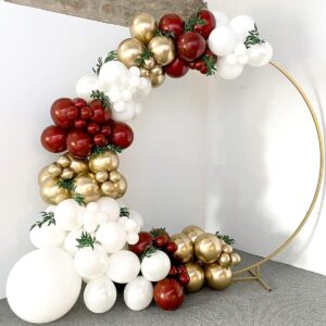 133PCS Burgundy Balloon Garland Metallic Gold White Balloon Garland Arch Kit for Anniversary Wedding Bachelorette Bridal & Baby Shower Birthday Party Wedding Party Decorations Supplies