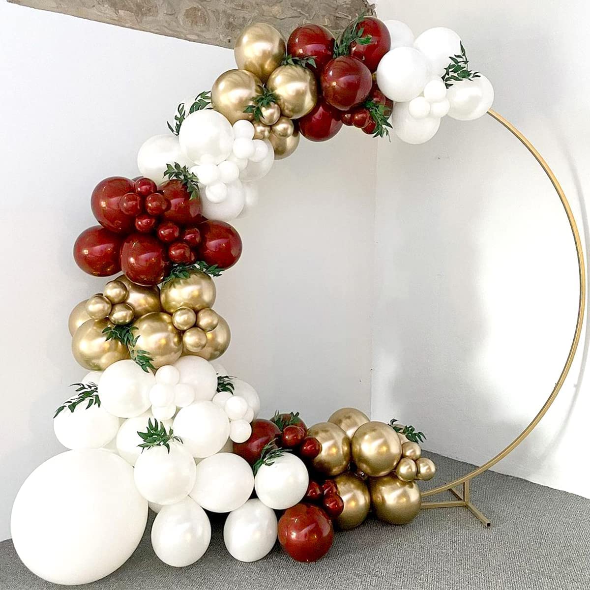 133PCS Burgundy Balloon Garland Metallic Gold White Balloon Garland Arch Kit for Anniversary Wedding Bachelorette Bridal & Baby Shower Birthday Party Wedding Party Decorations Supplies