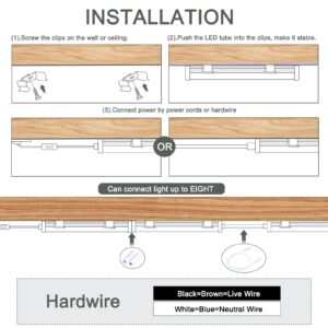 ELEKICO 4FT Led Shop Light, 22w 2500lm 6500k Linkable 4 ft Led Lights with Plug On/Off Power Cord, T5 Garage Lighting Fixture,4 Foot Ceiling and Under Cabinet Light for Garage Workshop 6 Pack