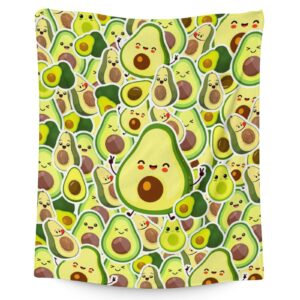 avocado throw blanket - soft, fuzzy & warm - 40x50 inches small blanket for couch, sofa - green cute throw gift for girls, boys