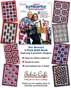 make it patriotic with 3 yard quilts book by donna and fran for fabric cafe