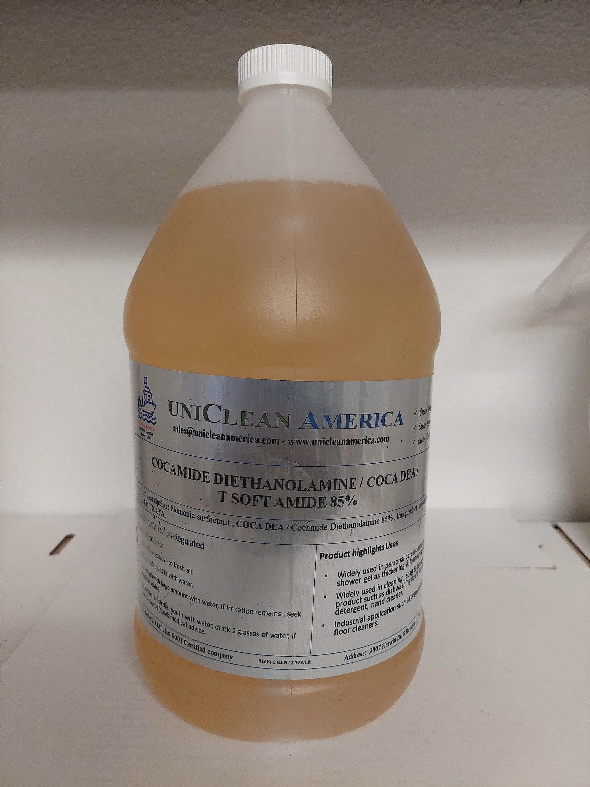 Cocamide Diethanolamine - COCA DEA - Cocamide DEA 85% - UniClean America - USA Made (Size: 16 fl oz)