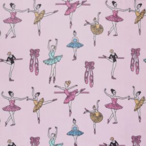 Mook Fabrics Fleece Flannel 1930 Ballerina, Pink Cut by The Yard