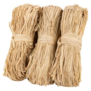 3pcs sukh raffia ribbon raffia grass - raffia straw for florist bouquets decoration crafts ribbon for wrapping christmas birthday raffia grass wrap ribbon