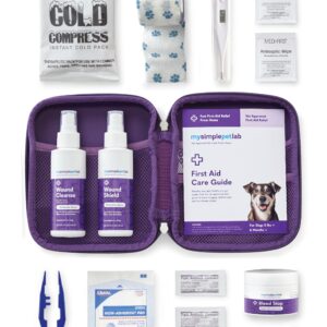 mysimplepetlab dog first aid kit | first aid dog travel accessories | dog medical kit | dog essentials mini first aid for wounds, cuts, or minor injuries