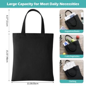 YOUKE OLA 20 Pieces Canvas Tote Bags Reusable Grocery Large Blank Canvas Tote Bags for Heat Transfer Vinyl DIY Decorating and Crafting 14" x16”Black