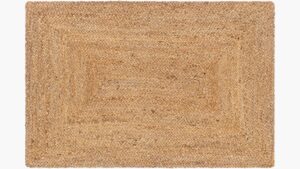 allen home jute area rug 2' x 3' - handmade braided reversible collection - natural fiber, dust proof, vintage, rustic farmhouse rug for kitchen, living room, bedroom, farmhouse style home décor