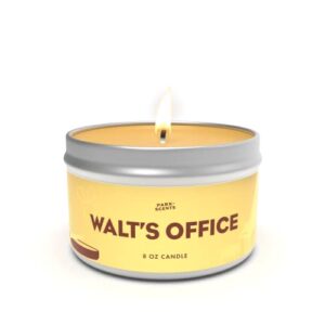 park scents walt's office candle delicate calming scent-fragrant pipe tabacco with hints of vanilla - inspired by the warm atmosphere of walt disney's office - handmade in the usa | 8 oz. tin