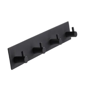 giti island self adhesive towel hooks for bathrooms black stick on wall hooks bath adhesive towel hanger peel and stick matte black shower hooks for wall adhesive coat hook for wall mount 4 hooks