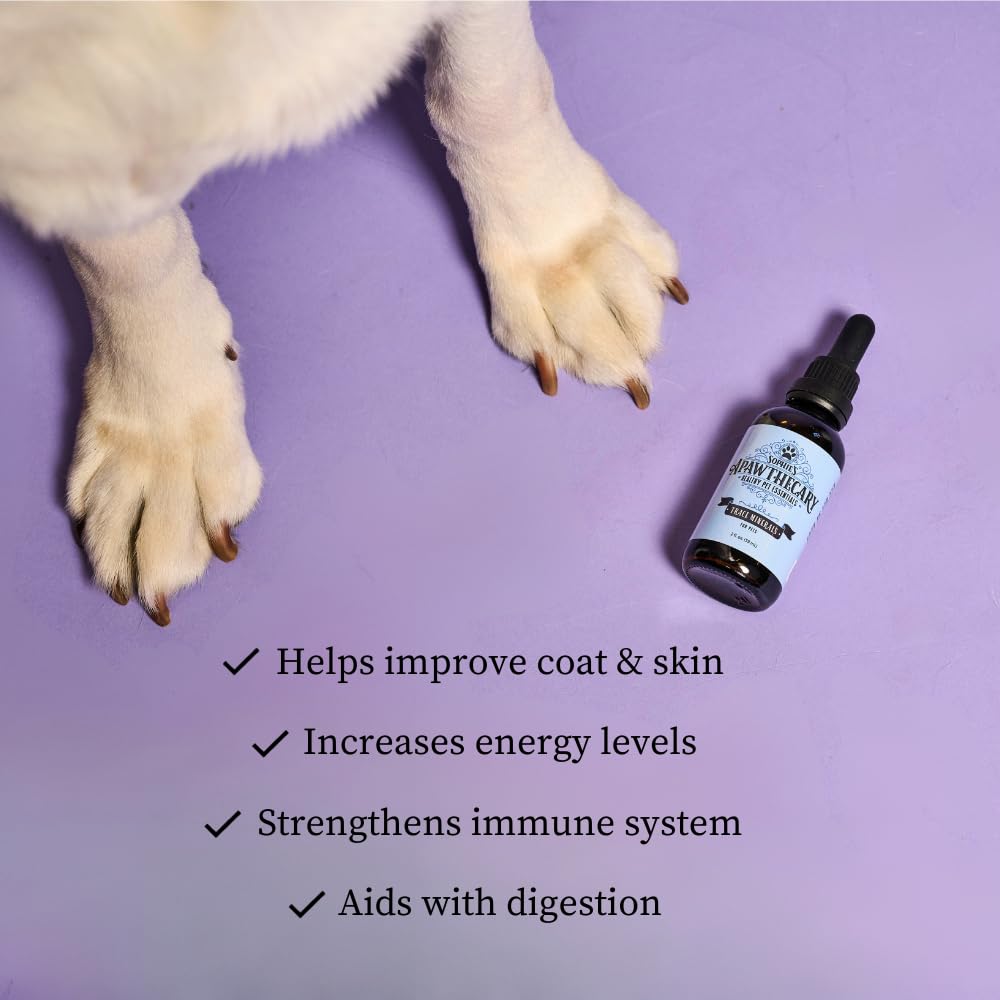 Sophie’s Apawthecary Trace Minerals for Pets - 70+ Essential Minerals with Fulvic Acid for Pet’s Optimal Health - 2 oz Liquid Supplement for Coat and Skin, Immune Health and Digestion