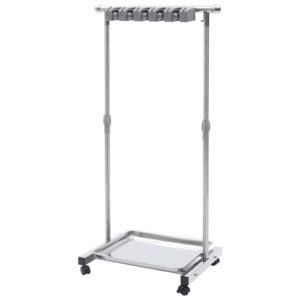 wet mops rack movable broom holder, movable closet storage cabinet mop rack with 5 slots 6-hook, floor standing cleaning tool rack for garden garage schools hotels hospitals property companies