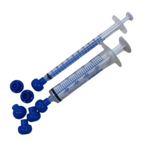 elimedical oral medication dispenser syringe caps, blue, 100 per bag, caps