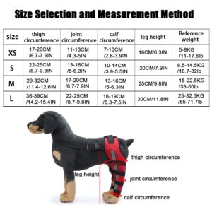 Dog Knee Brace Adjustable Dog Double Rear Leg Brace with Metal Hinged Flexible Support and Reflective Seat Belts Dog Acl Brace Hind Leg Red (M)