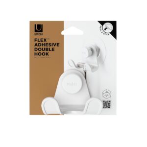 Umbra Flex Adhesive Double Hook, White