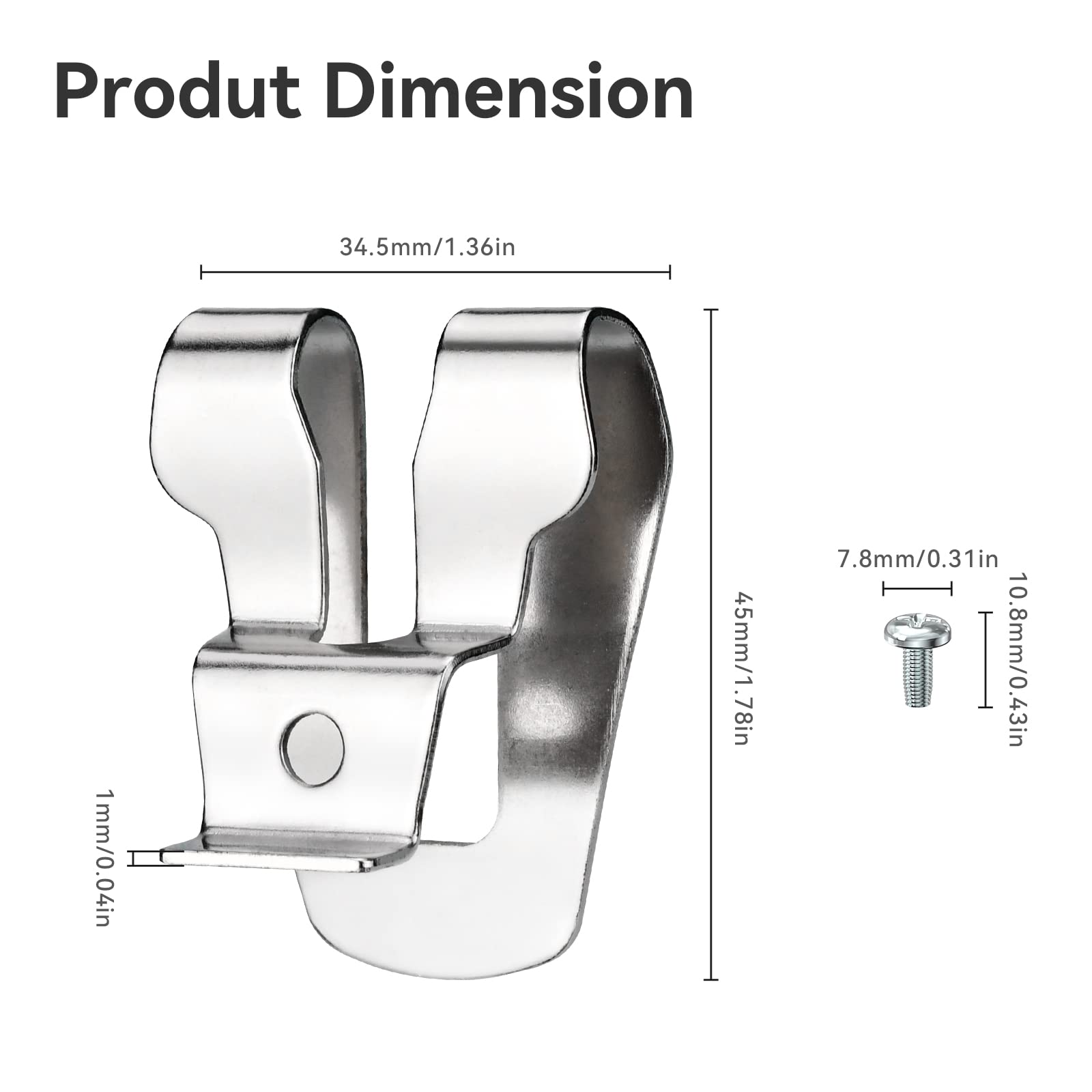 Belt Clip for Ryobi, 5Pcs Drill Clip for Tool Belt 633586002 636181001 Replacement Part with Screws, Stainless Steel Driver Hook for Ryobi and Ridgid 18 volt Tools Ullnosoo