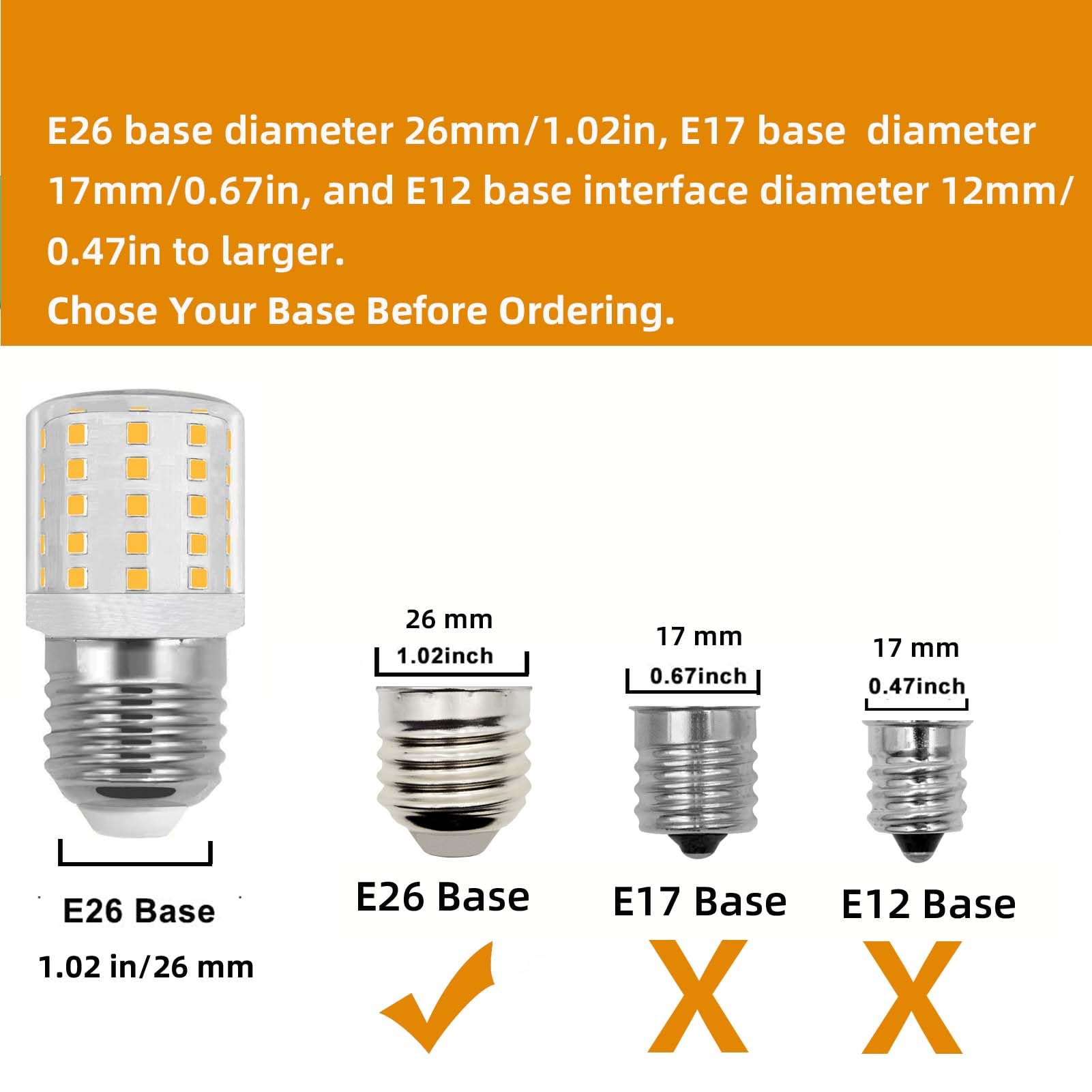 LED KEI D34L Refrigerator Light Bulb AC 100-265v 3.5w 40 Watt Halogen Equivalent E26 Fridge Appliance A15 Daylight White 6000K 2 Pack