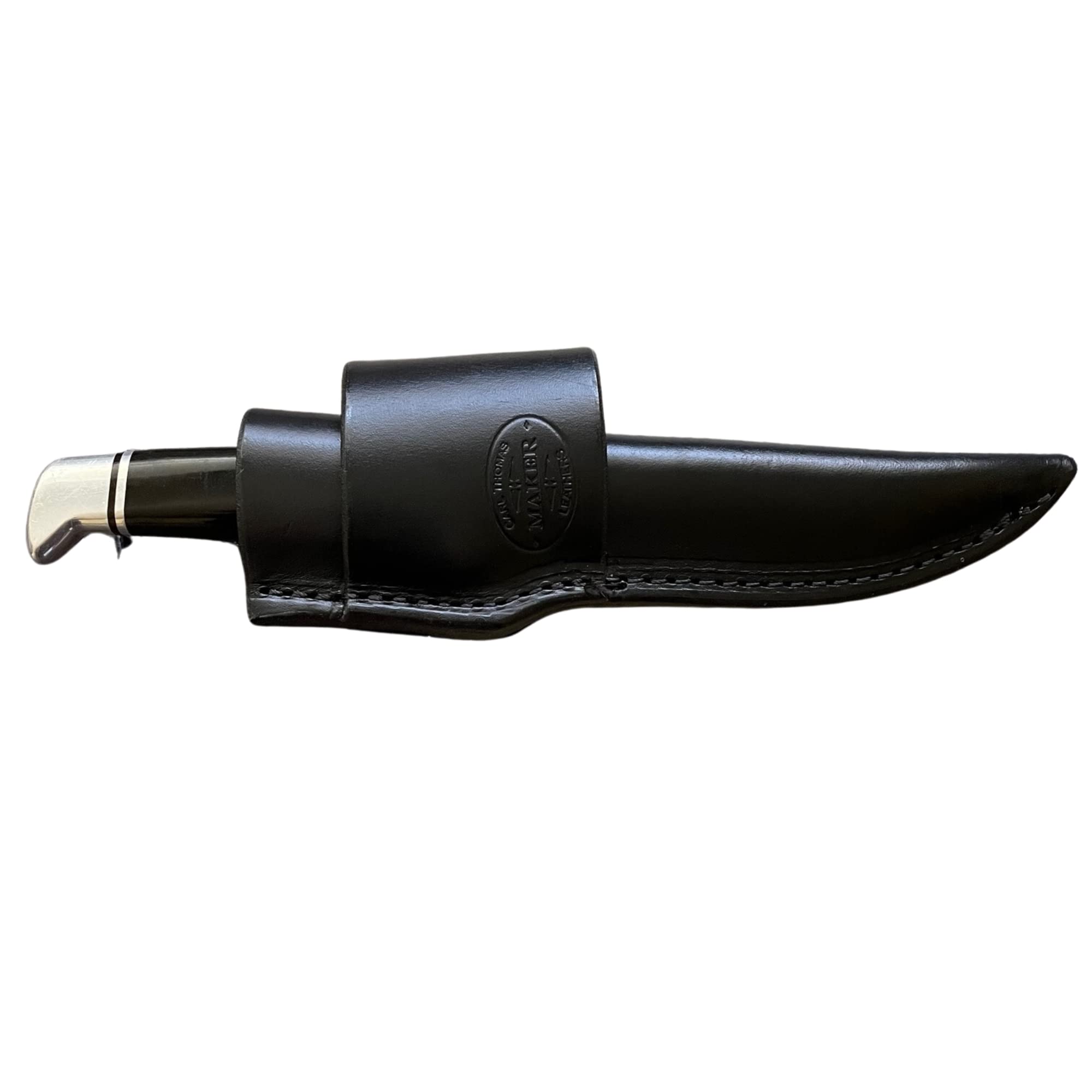 Carl Thomas Leathers Custom Cross Draw Knife Sheath Fits Buck 105 Knife, Fixed Blade Knife Holder, Black