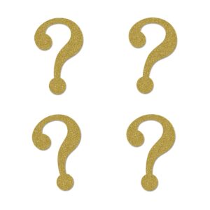 gold question mark cut-outs, 12-pack table topper gender reveal baby shower party decorations