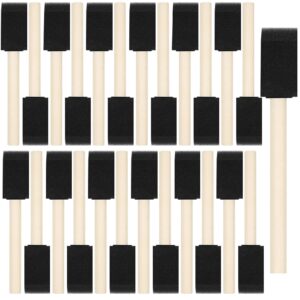 40 pcs foam brush,1” foam paint brushes, wood handle sponge paint brush, foam brushes for painting for staining, varnishes, and diy craft projects