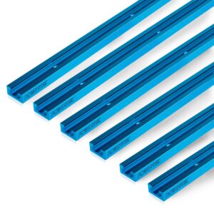 powertec 71118-p3, 24 inch double-cut profile universal t-track with predrilled mounting holes, for woodworking jigs and fixtures, drill press table, router table, workbench, 6 count, pack of 1