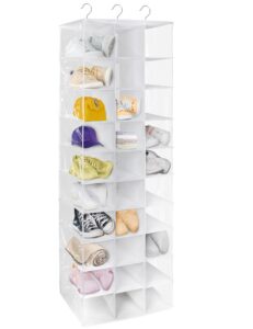 libeder hanging closet organizers 30 section shoe shelves, shoe storage hanging shoe rack, space saving shoe holder, white